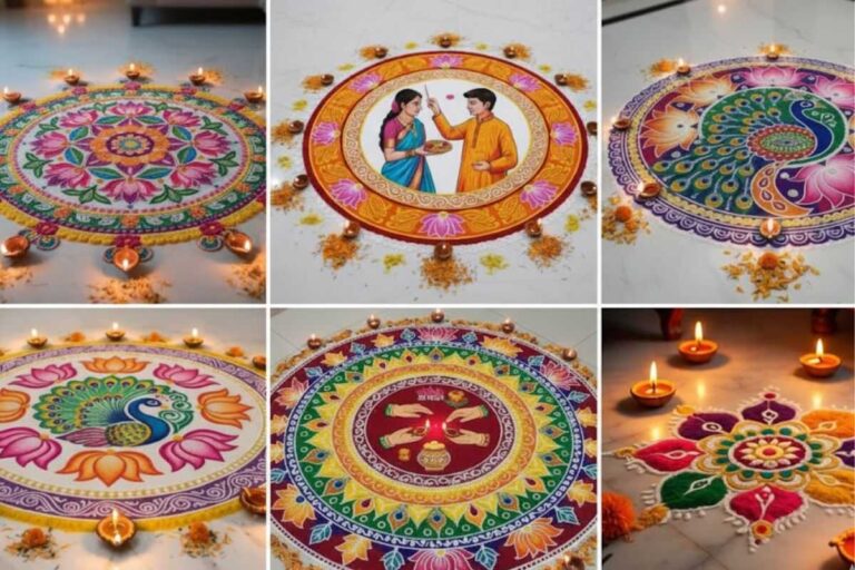Bhai Dooj Rangoli Designs: भाई दूज पर रंगों से सजाएं घर का आंगन, ट्राई ...