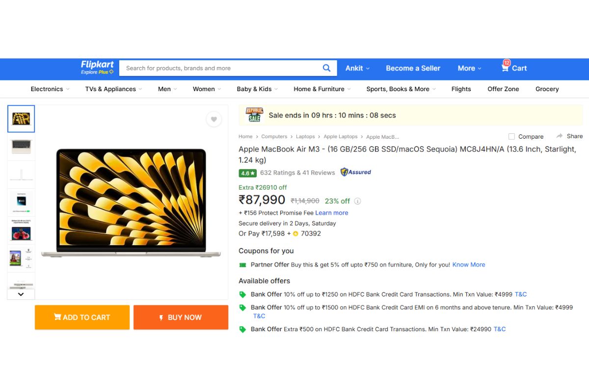 Flipkart Republic Day Sale में MacBook की कीमतों में जबरदस्त गिरावट ...