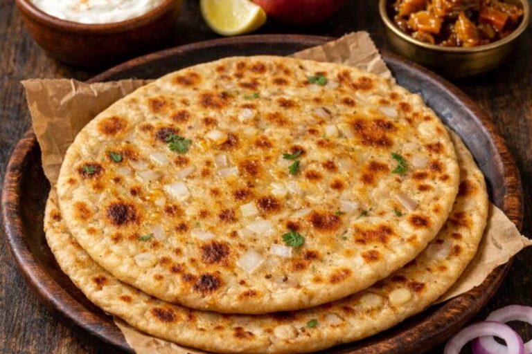 Pyaz Paratha Without Stuffing: कम सामग्री में बनेगा बिना स्टफिंग वाला ...