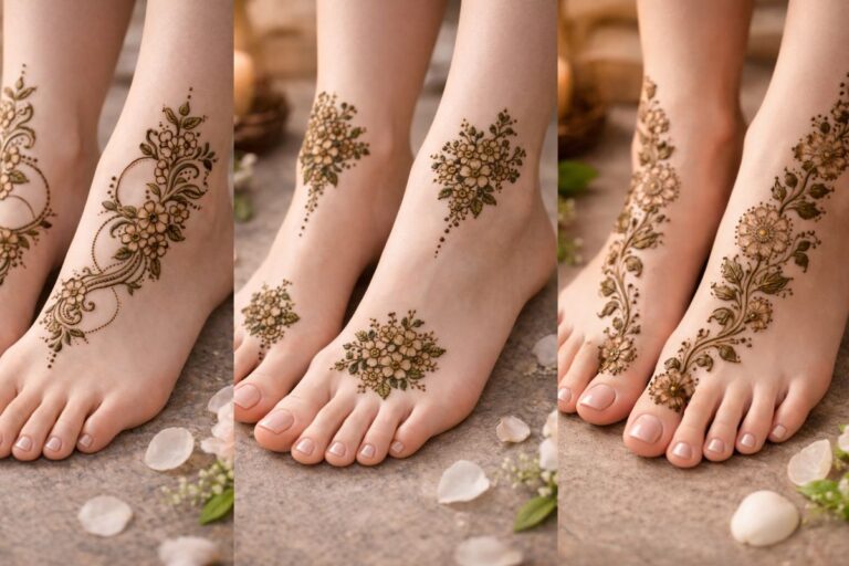 Simple Feet Mehndi Design: सगाई के दिन हाथ ही नहीं पैरों के साइड पर बनी ...